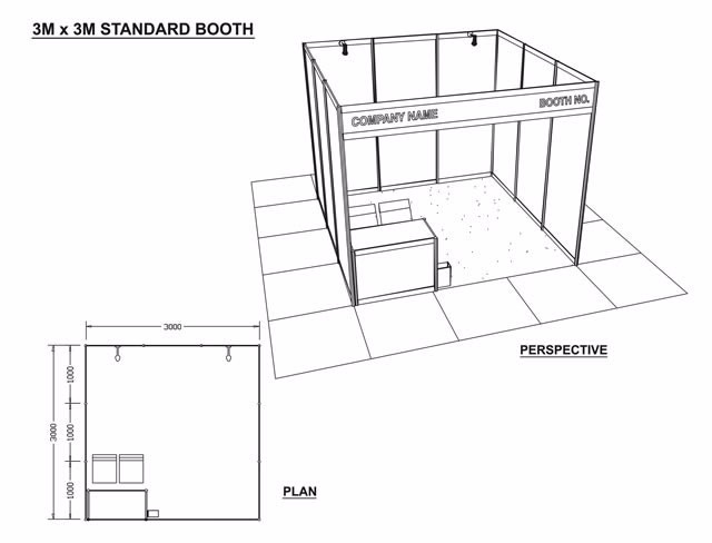 3x3M Standard Booth For Exhibition Expo Hall,Modular Shell Scheme Stand ...